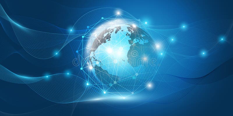 Abstract Blue Minimal Style Cloud Computing, Networks Structure ...