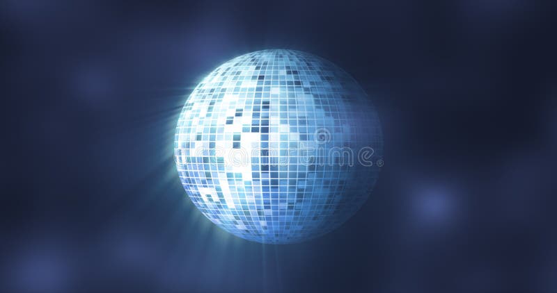 Abstract Blue Mirrored Spinning Round Disco Ball for Discos and Dances ...