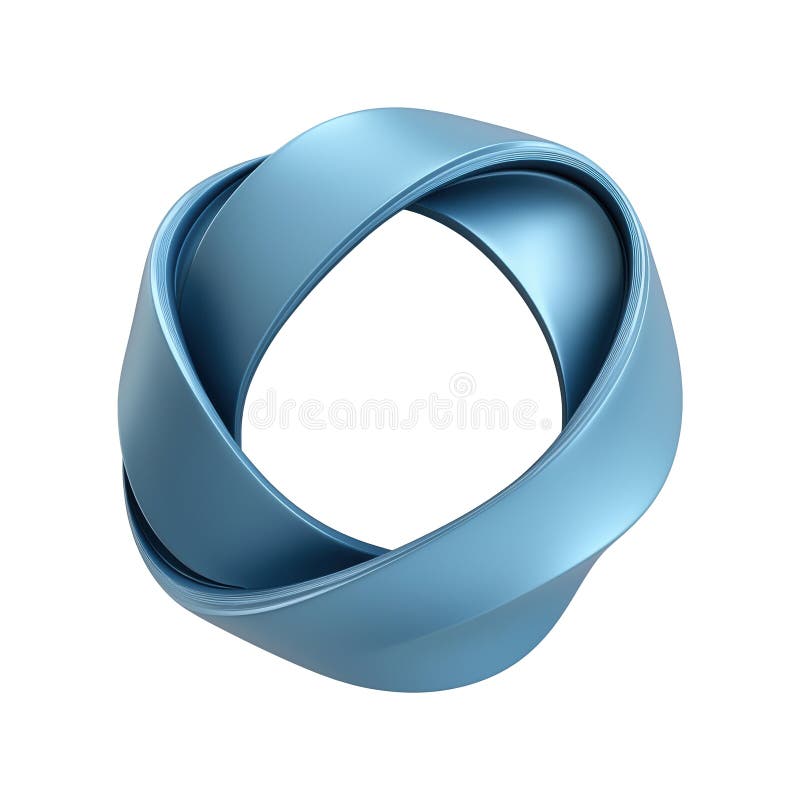 Abstract Blue Mobius Strip Sculpture. Symbol of Infinity and Continuity ...