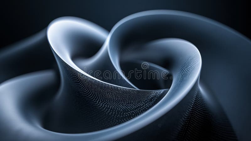 Abstract Blue Mobius Strip with Textured Surface in a Minimalistic ...
