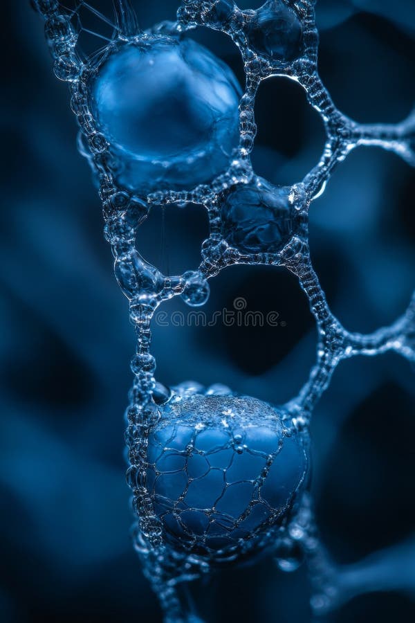 Abstract Blue Molecular, Network, Biology, Science, Close Up ...