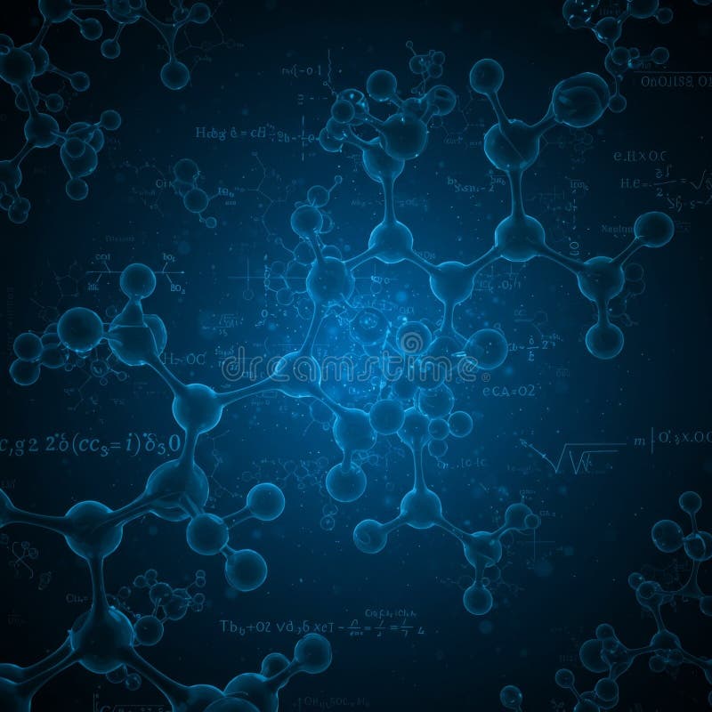 Abstract Blue Molecular Structure Background Stock Illustration ...