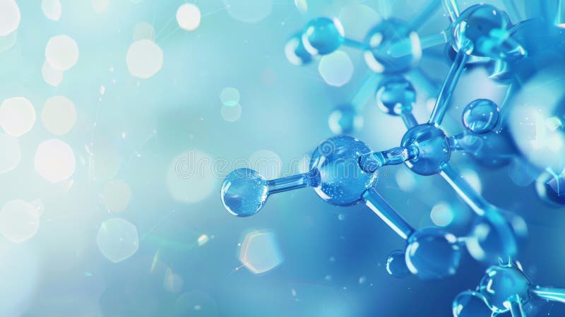 Abstract Blue Molecular Structure Background with Light Effects ...