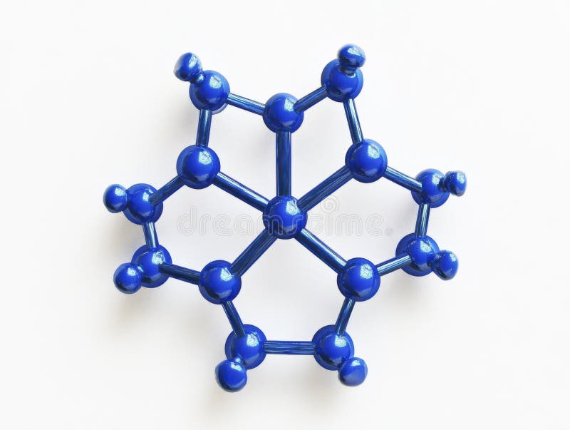 Abstract Blue Molecular Structure 3D Render Stock Illustration ...