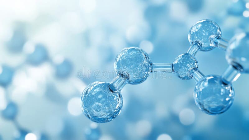 Abstract Blue Molecular Structure 3D Rendering Stock Illustration ...