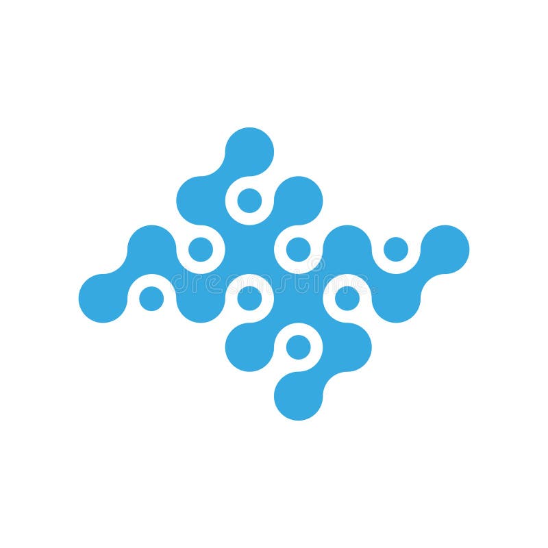 Abstract Blue Molecular Structure Logo Symbolizing Biotechnology ...