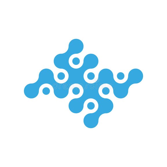 Abstract Blue Molecular Structure Logo Symbolizing Biotechnology ...