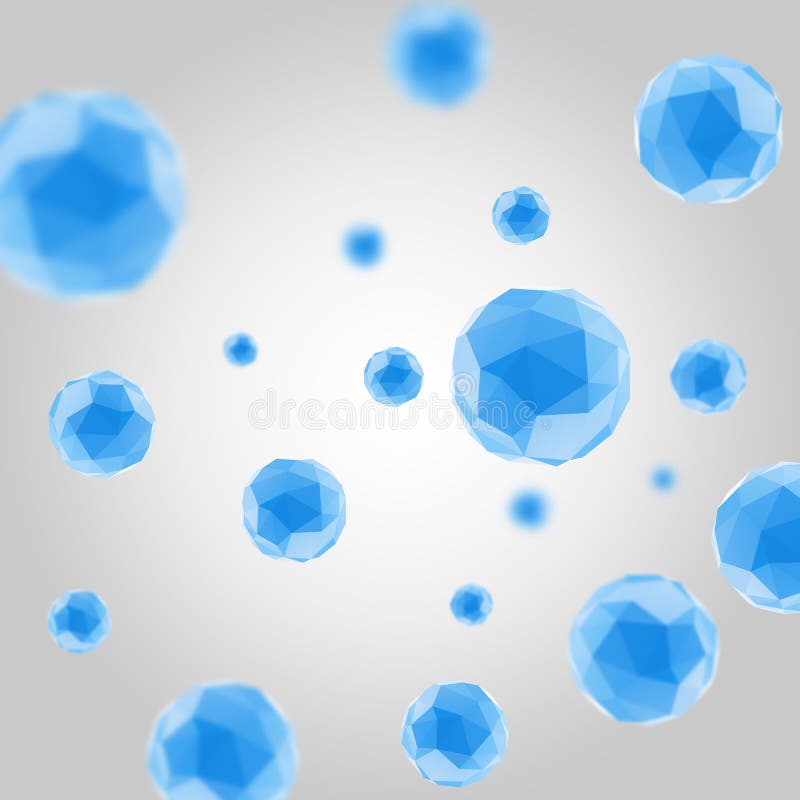 Abstract Blue Molecules, Atoms Polygon. Stock Illustration ...