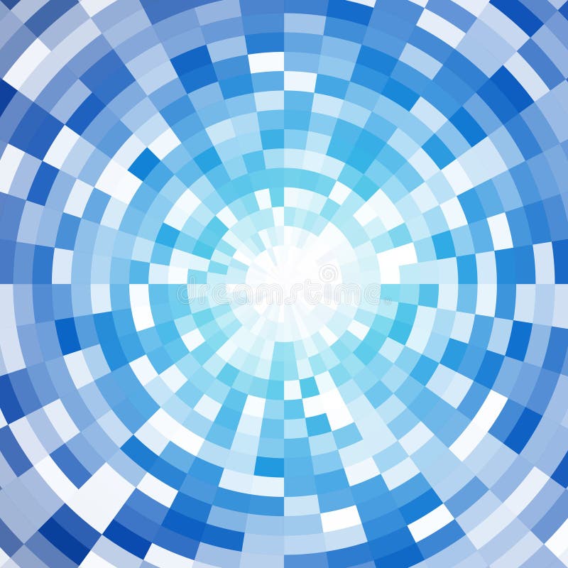 Abstract Blue Mosaic Pattern with Radial Geometric Tiles and Optical ...