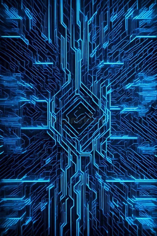 Abstract Blue Motherboard PCB Trace Lines Pattern Design Wallpaper ...