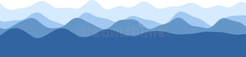 Abstract Blue Mountain Landscape with Overlapping Wavy Hills Stock ...