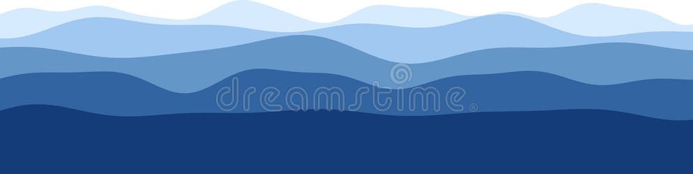 Abstract Blue Mountain Range with Overlapping Wavy Layers in Gradient ...