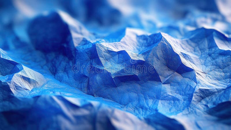 Abstract Blue Mountains, Crumpled Paper Texture, Digital Art ...