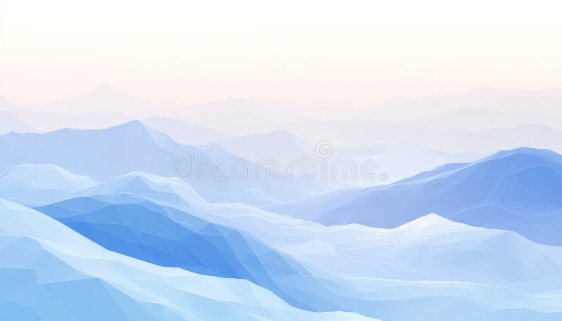 Abstract Blue Mountainscape, Geometric Low Poly Background, Modern ...