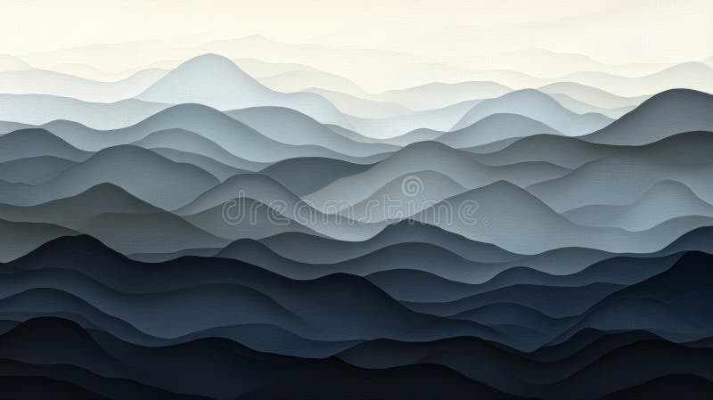 Abstract Blue Mountainscape Layers of Depth Stock Illustration ...