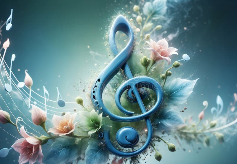 Musical Treble Clef Made of Paper in Quilling Style. Stock Photo ...
