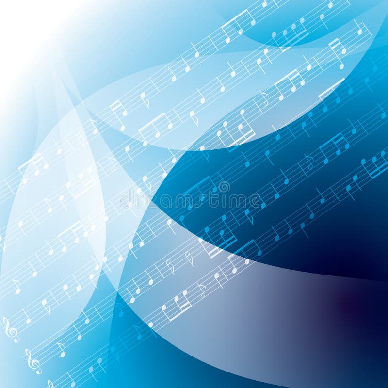 Blue Abstract Background With Music Notes - Eps Stock Vector ...