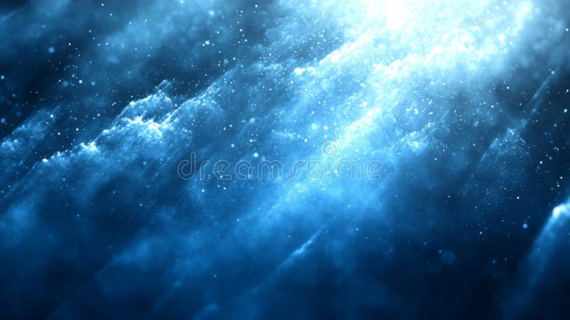 Abstract Blue Nebula Cosmic Dust Background Stock Illustration ...