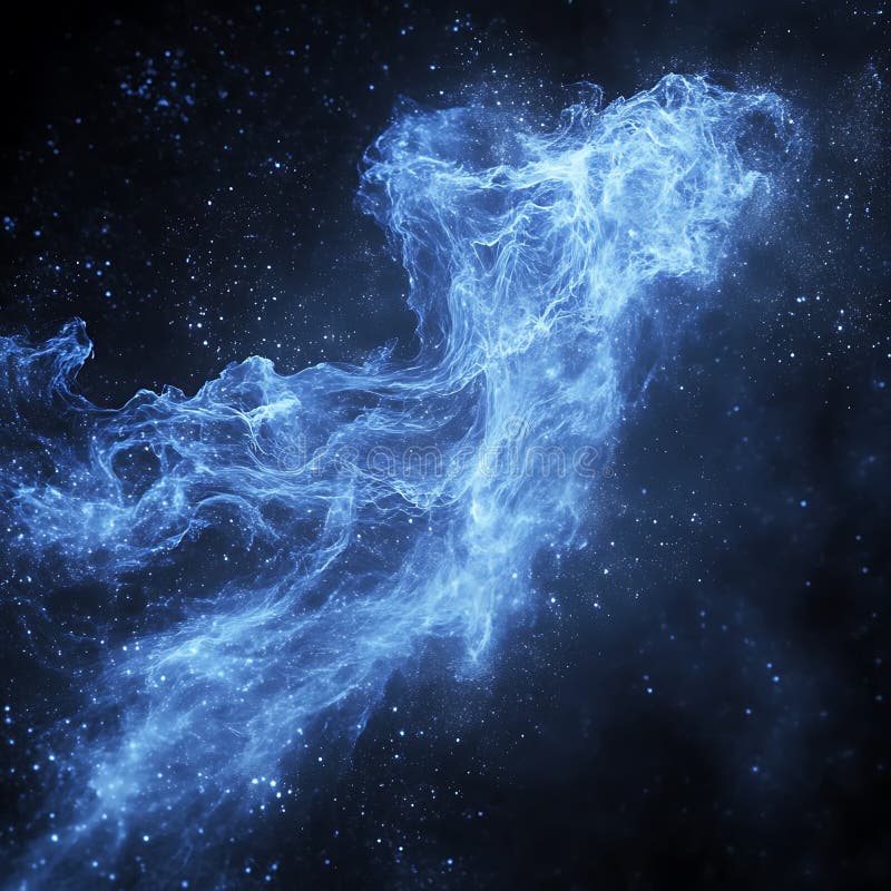 Abstract Blue Nebula Swirls in Space Stock Illustration - Illustration ...