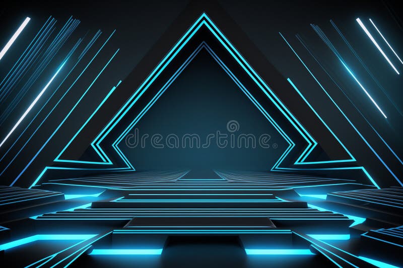 Abstract Blue Neon Background Stock Illustration - Illustration of ...