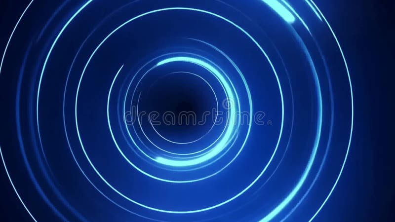 Abstract Blue Neon Circles: a Glowing Vortex of Light and Energy Stock ...
