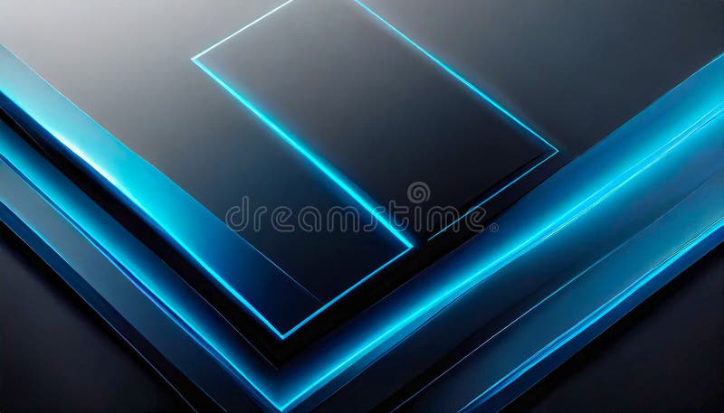 Abstract Blue Neon Metallic Black Modern Tech Design Template ...
