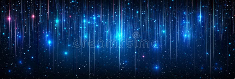 Abstract Blue Neon Particles Glowing, Digital Binary Stream Wallpaper ...