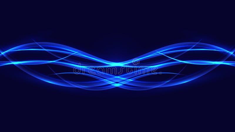 Abstract Blue Neon Shiny Glowing Wave Moving Lines with Lighting Effect ...