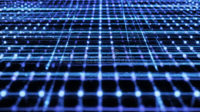 Abstract Blue Neon Technology Digital Background with Squares 4k Video ...