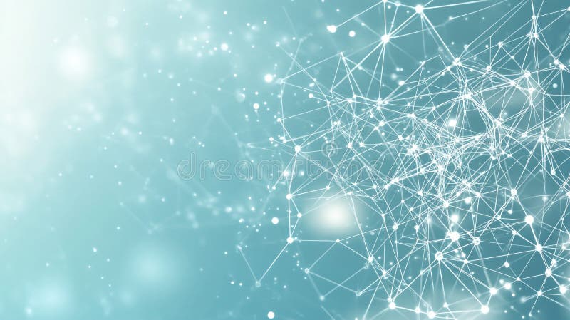 Abstract Blue Network Background with Connected Dots and Lines Stock ...