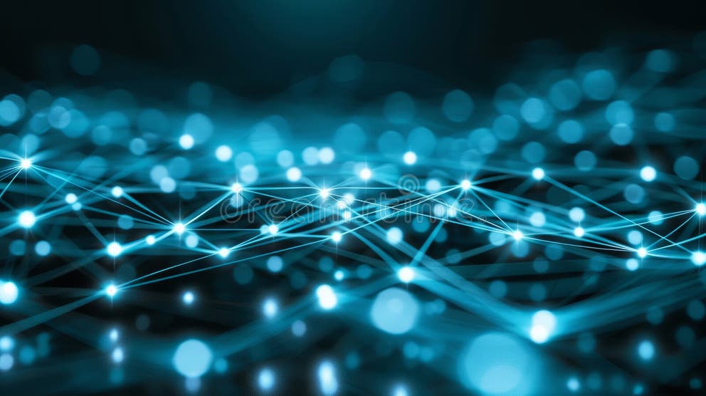 Abstract Blue Network Background. Data Connection Concept. Technology ...