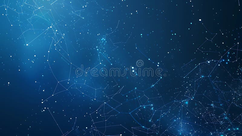Abstract Blue Network Background with Glowing Points Stock Photo ...
