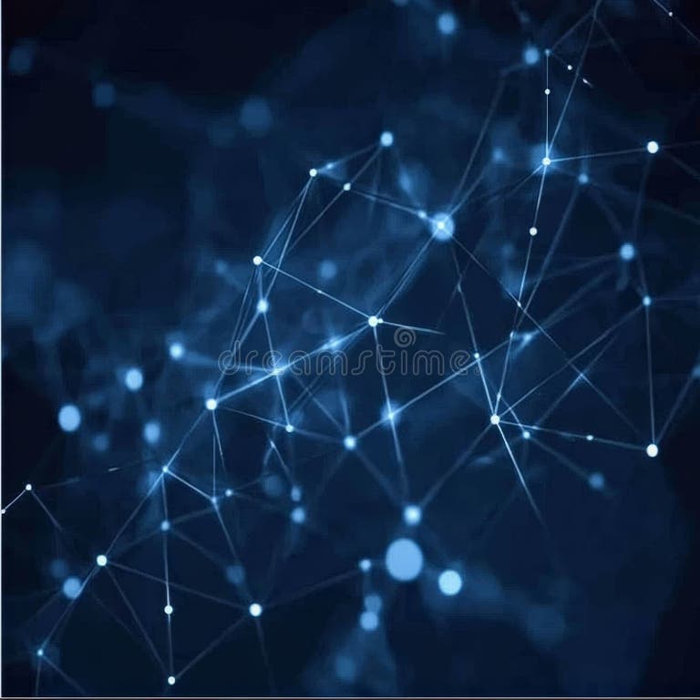 Abstract Blue Network Background. Technology, Connections, Future, Data ...