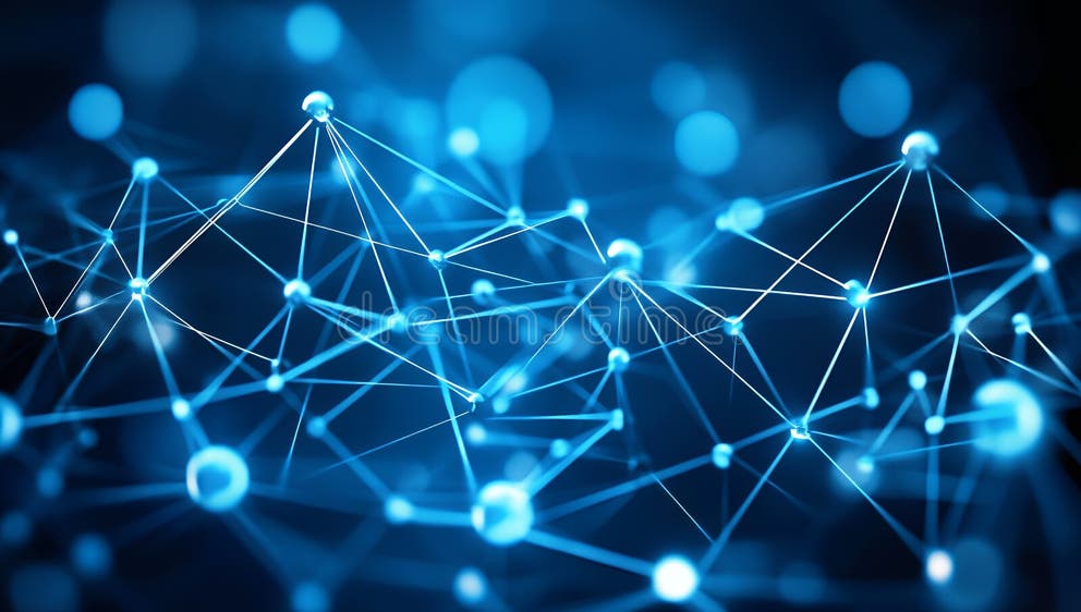 Abstract Blue Network Connection Stock Illustration - Illustration of ...