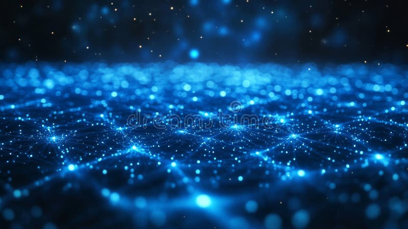 Abstract Blue Network Connection Background Stock Illustration ...