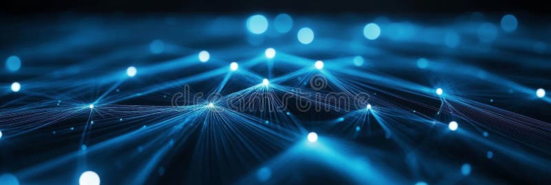 Abstract. Blue Network Connection, Big Data Digital Background with ...