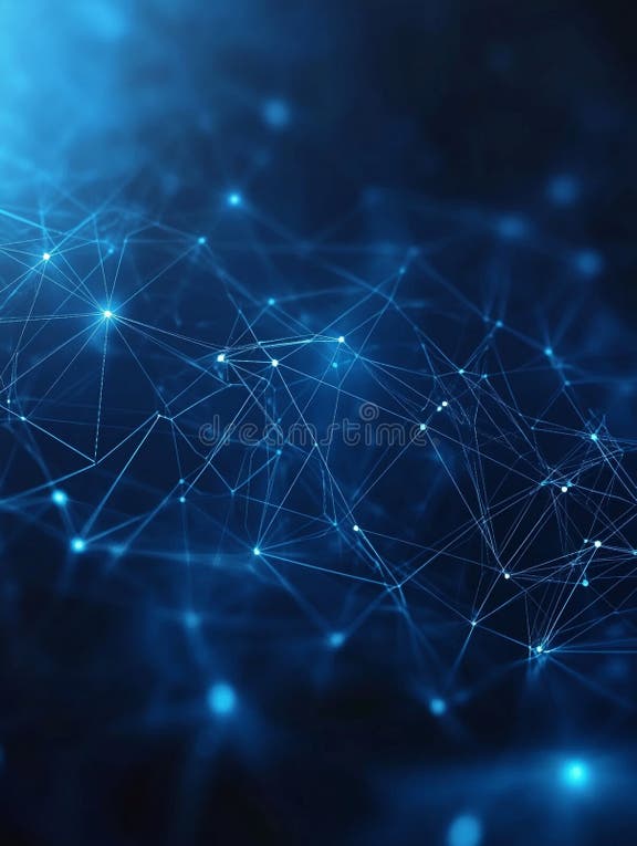 Abstract Blue Network Connection Digital Technology Global ...