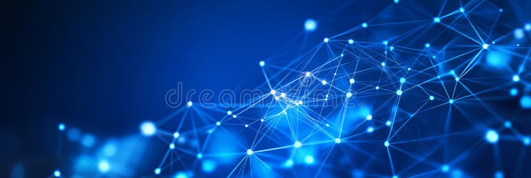 Abstract Blue Network Connection Digital Technology Global Network Data ...