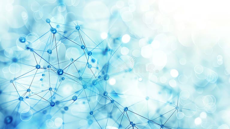 Abstract Blue Network Connection Dots and Lines. Concept of Science ...