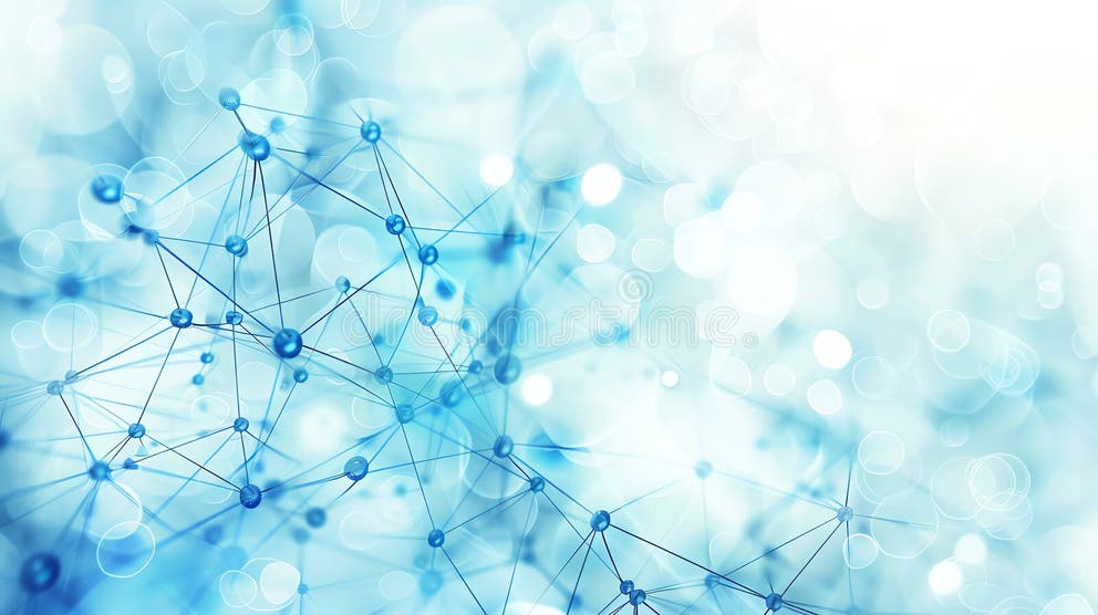 Abstract Blue Network Connection Dots and Lines. Concept of Science ...