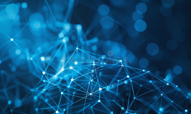 Abstract Blue Network Connection Dots and Lines. Concept of Technology ...