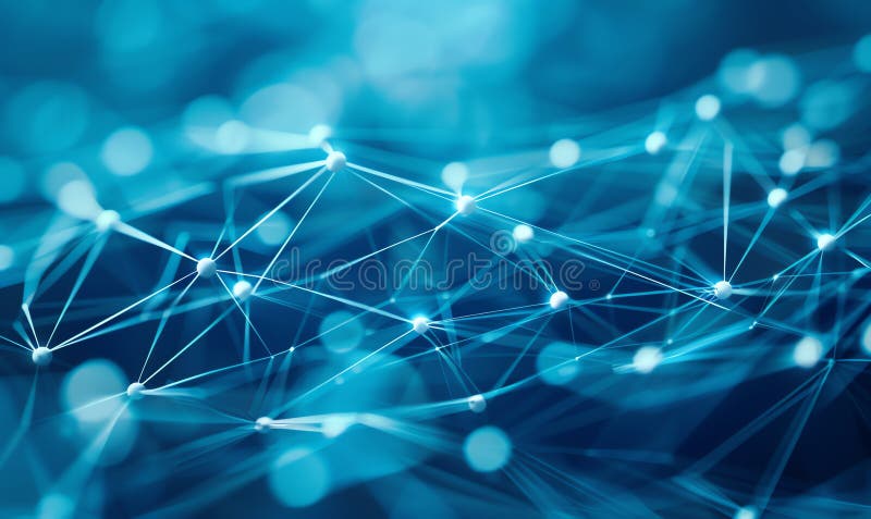 Abstract Blue Network Connection Dots and Lines. Concept of Technology ...
