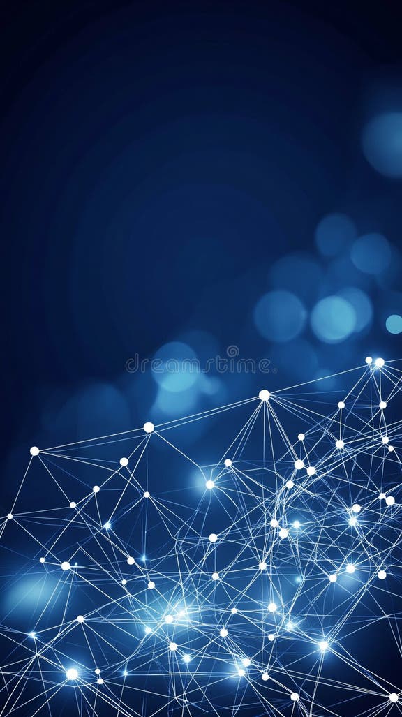 Abstract Blue Network Connection Dots Lines High Quality Image Stock ...