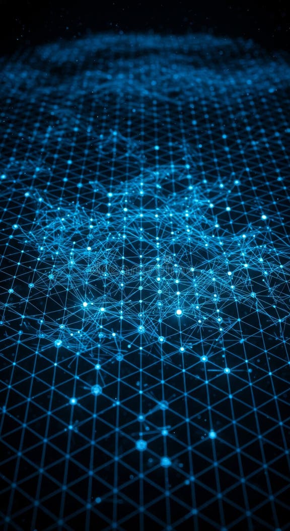 Abstract Blue Network Connection Global Digital Data Stock Illustration ...