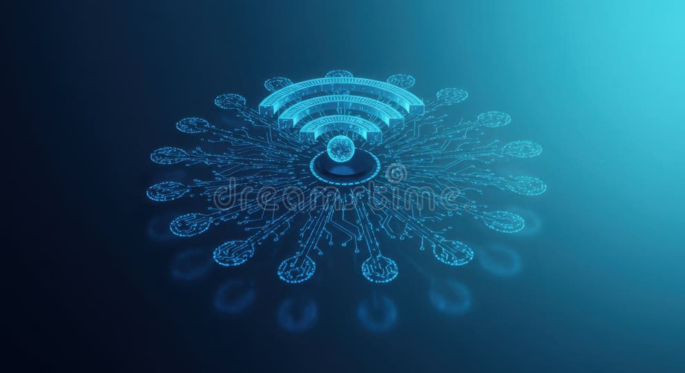 Abstract Blue Network Connection Visualization Stock Illustration ...