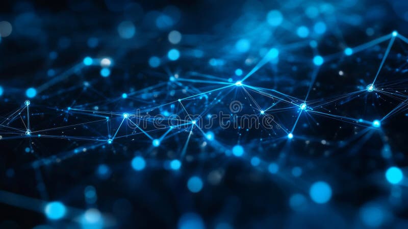Abstract Blue Network Connections Background Stock Illustration ...