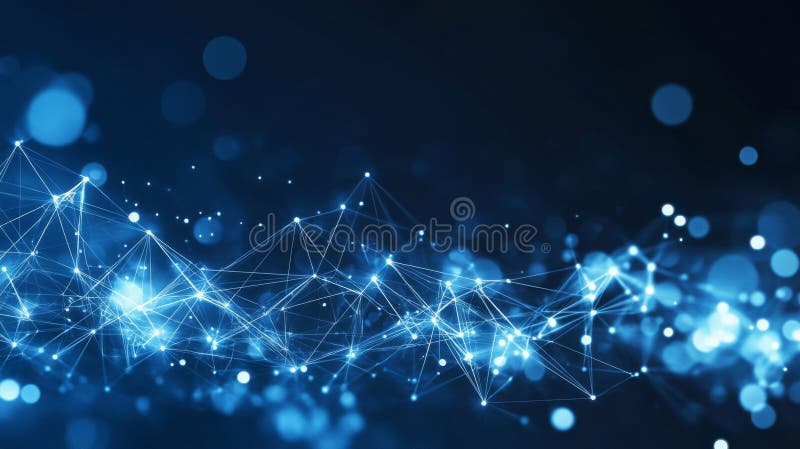 Abstract Blue Network Connections Background Stock Illustration ...