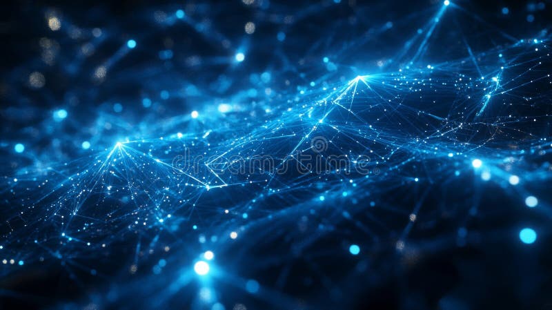 Abstract Blue Network Connections Background Stock Illustration ...