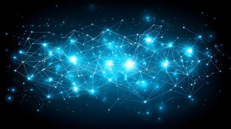 Abstract Blue Network Connections Illustration Stock Image - Image of ...