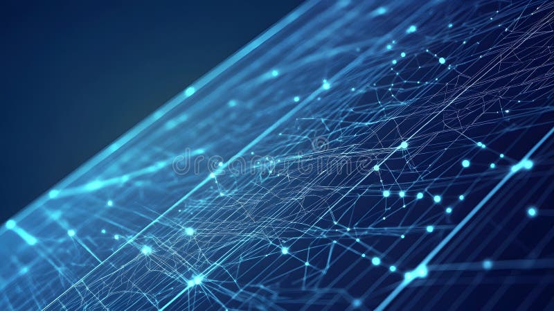 Abstract Blue Network Digital Connection Lines Stock Photo Stock ...